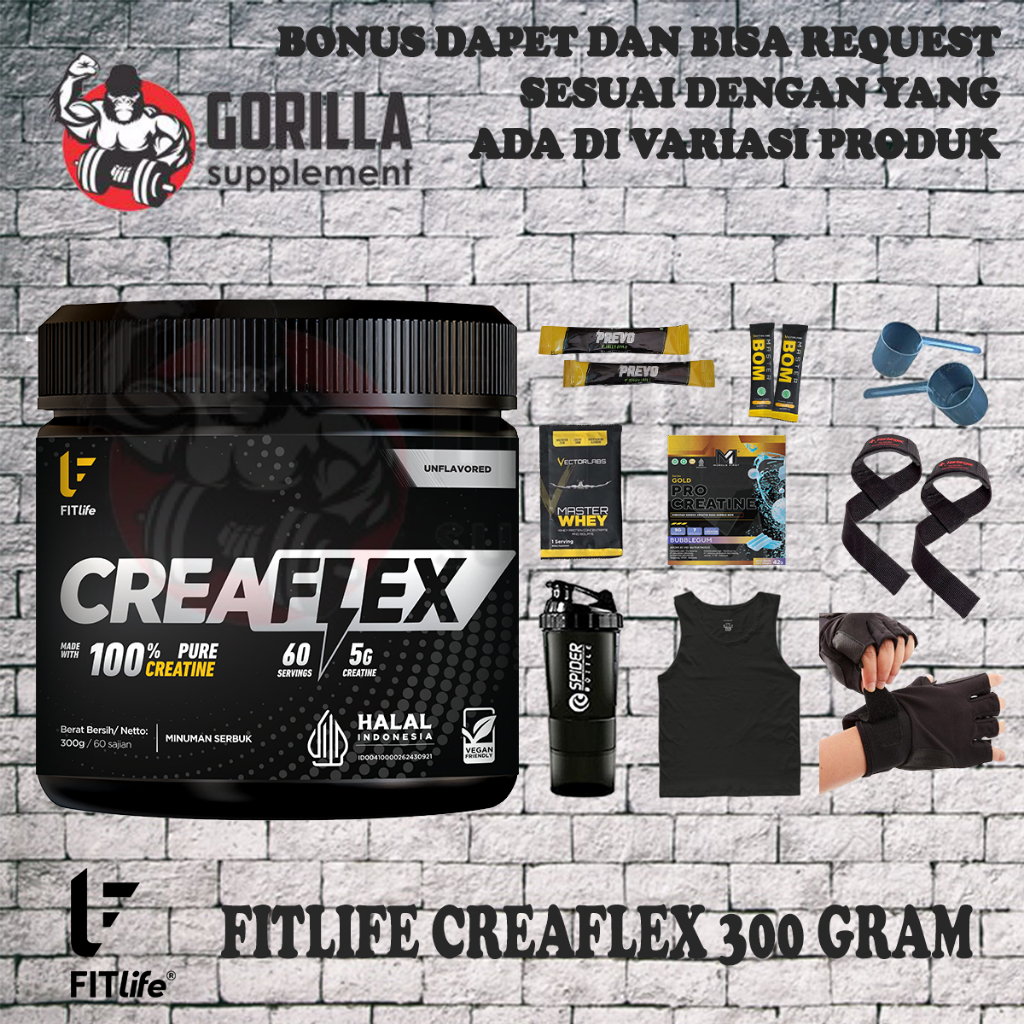Jual FITLIFE Creaflex Creatine 100 Gram 20 Serving Mesh 200 Pharmagrade ...