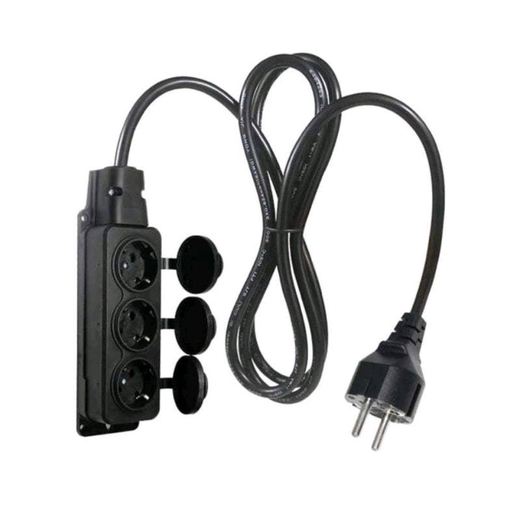 Jual Terminal Stop Kontak Colokan Arde Outdoor Penutup Waterproof Hitam ...