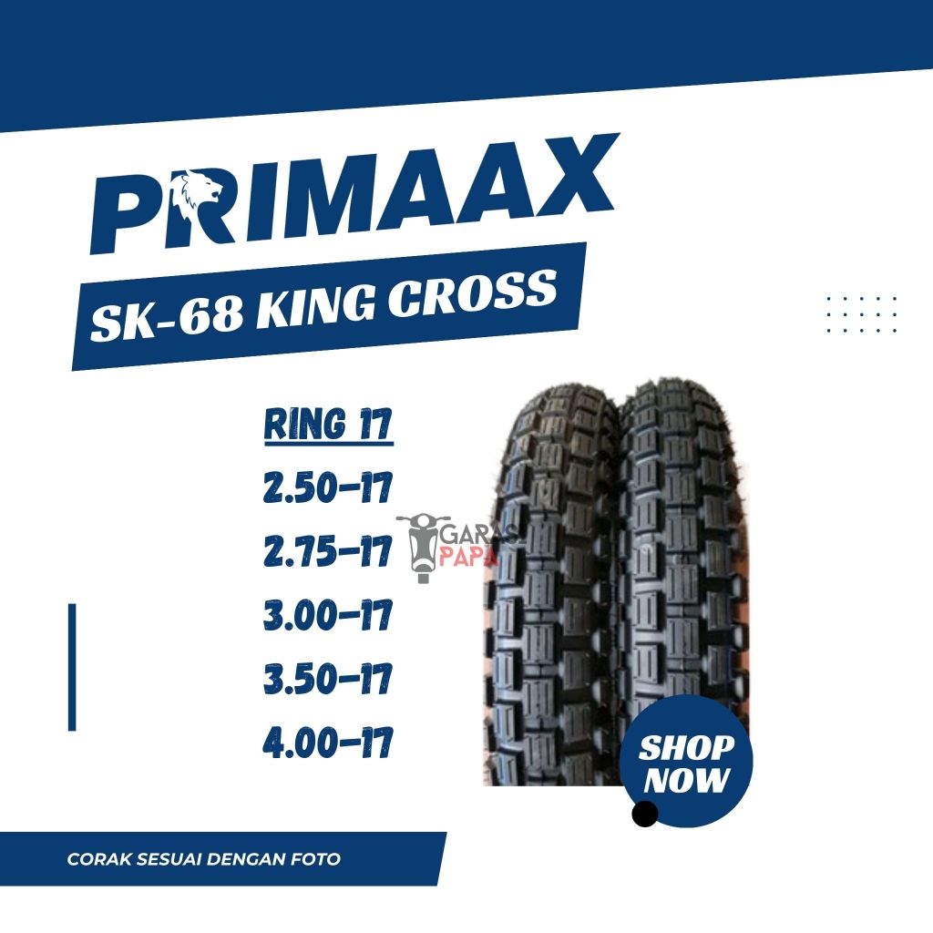 Jual Ban Motor Trail Tube Type Primaax Primax SK 68 King Cross Ring 17 ...