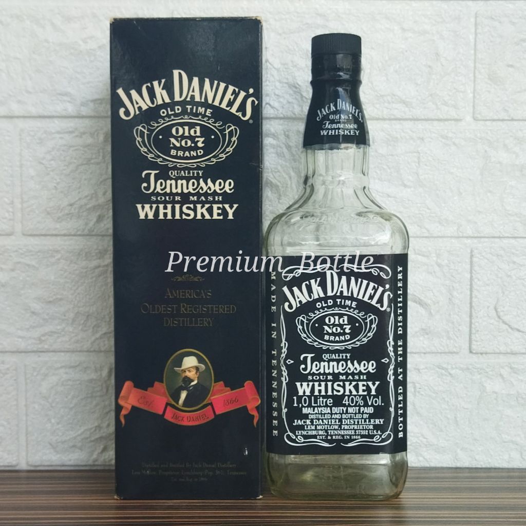Jual Botol Kosong Jack Daniels No.7 Old 1Liter (A) + Box | Shopee Indonesia