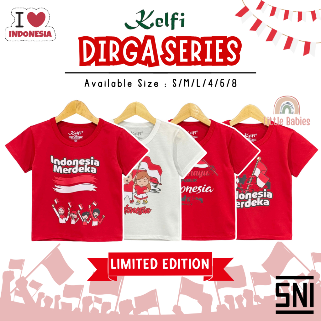 Jual [LIMITED EDITION] KAOS ANAK KEMERDEKAAN KELFI USIA 1-7 TAHUN "DIRGA SERIES" / BAJU ANAK ...