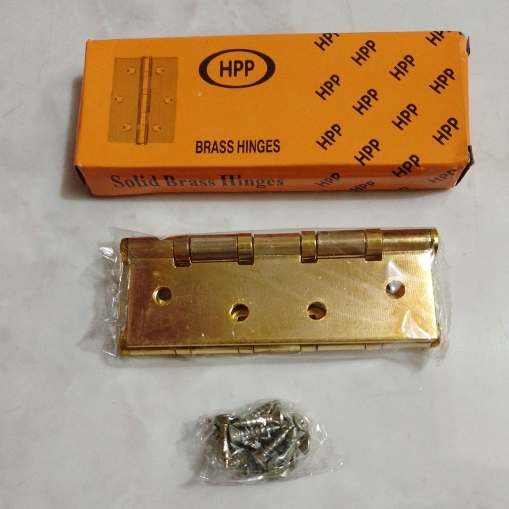 Jual Engsel pintu plat / engsel jendela plat 4 inci kuning dan putih ...