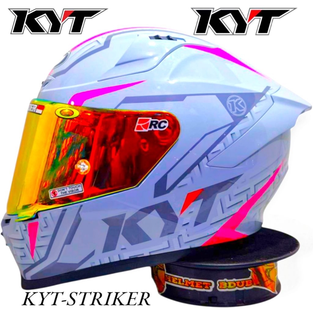 Jual Helm Kyt Striker #2 White puxia paket ganteng | Shopee Indonesia
