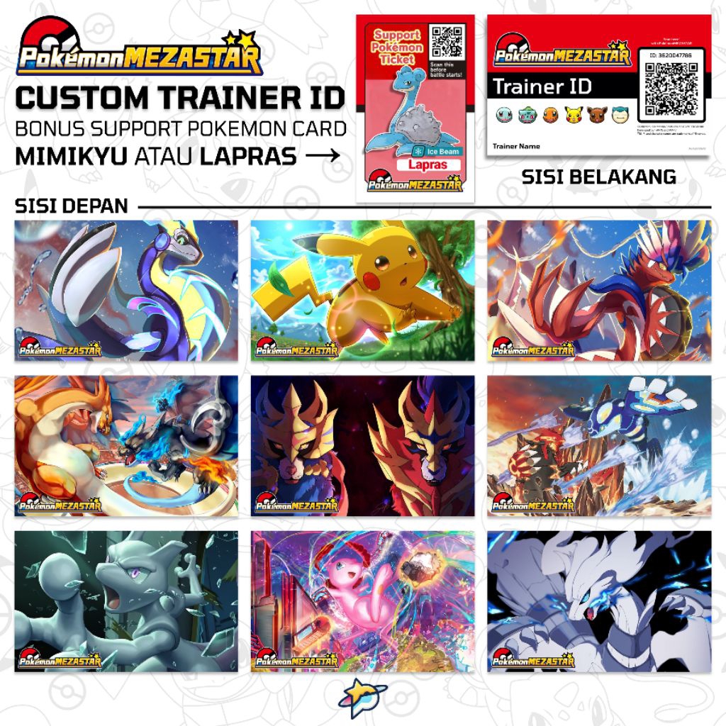Jual Kustom Trainer ID Card Pokemon Mezastar + Bonus Support Pokemon ...