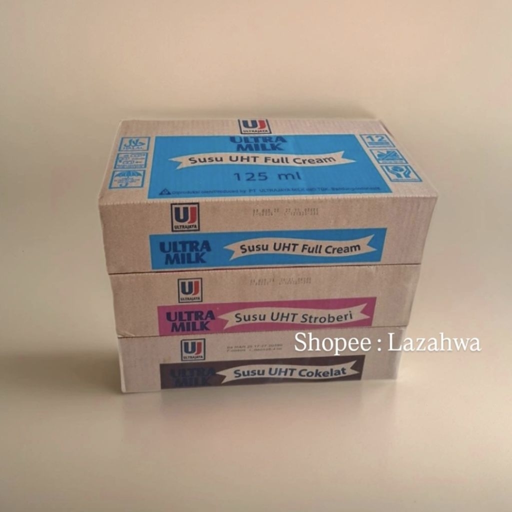 Jual Susu Ultra Milk UHT 125ml 1 karton isi 40 All Varian Full Cream Cokelat Stroberi | Shopee ...