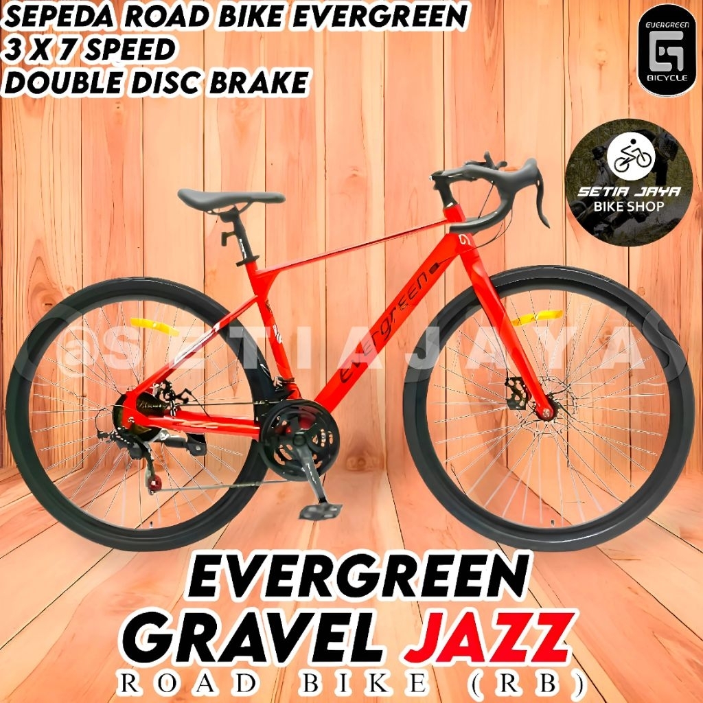 Jual Sepeda Balap Gravel 700C EVERGREEN JAZZ Frame Steel, 3x7 Speed ...
