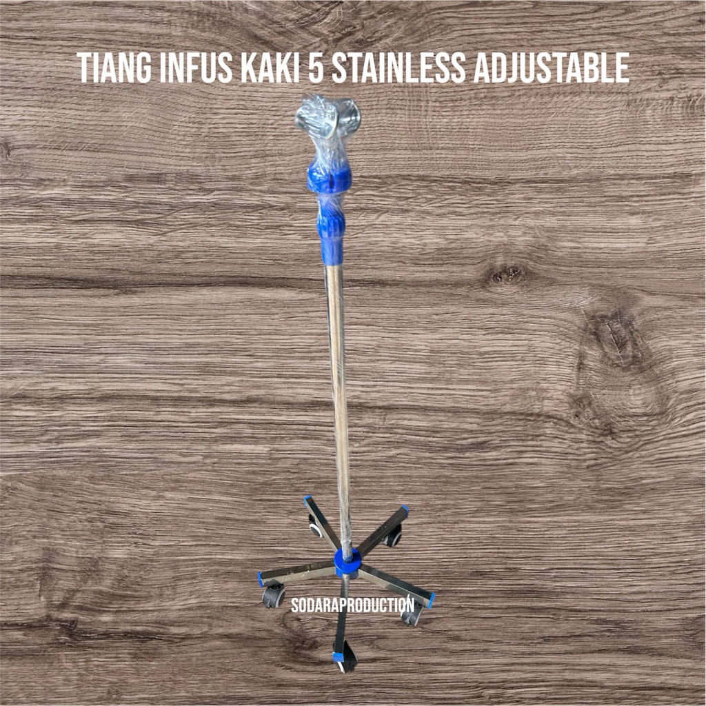 Jual Tiang Infus+Monitor Kaki 3&5 Plastik Besi Stainless Adjustable ...