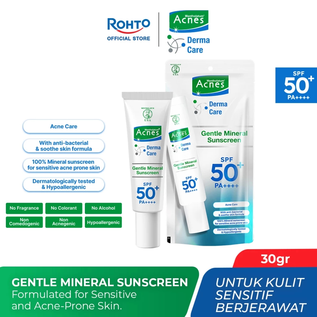 Jual [NEW PRODUCT] Acnes Derma Care Gentle Mineral Sunscreen SPF 50+ PA ...
