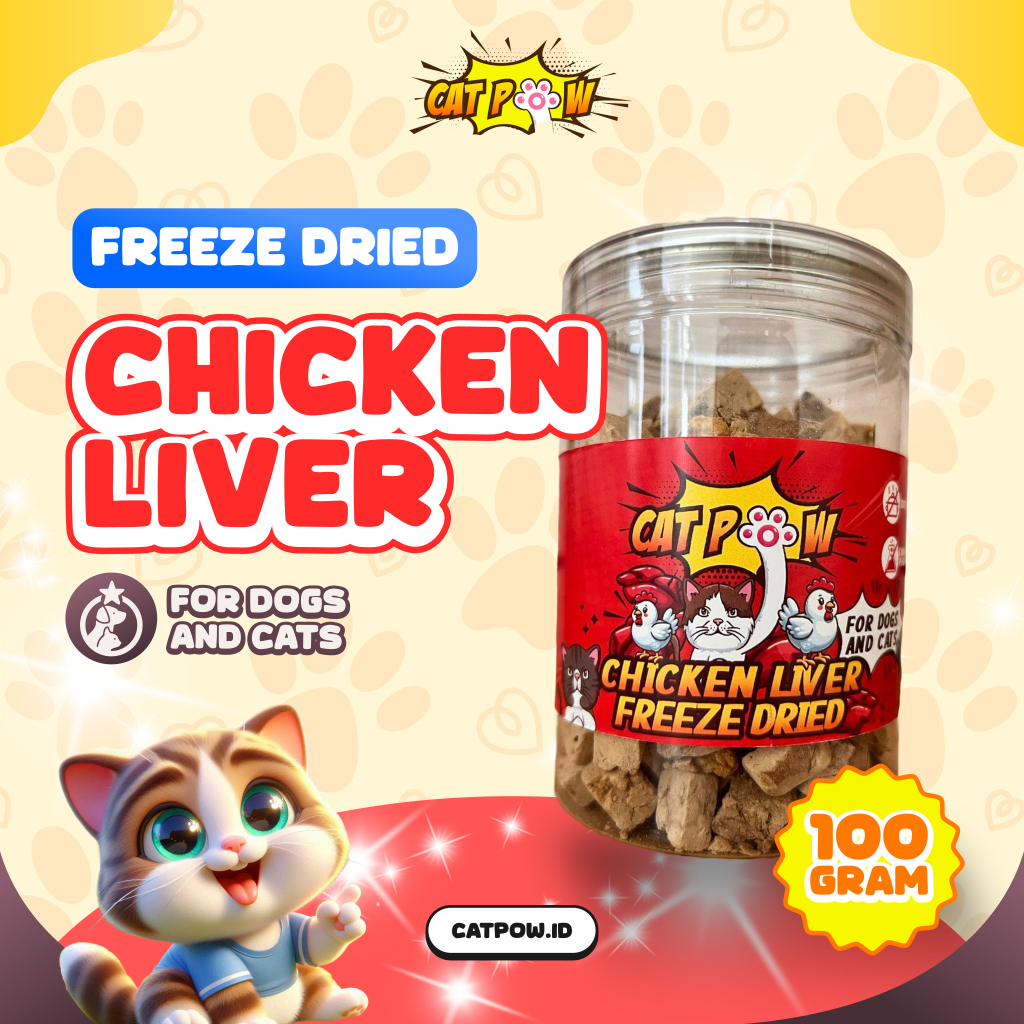 Jual Chicken Liver Freeze Dried – Snack Hati Ayam Sehat Anabul CATPOW ...