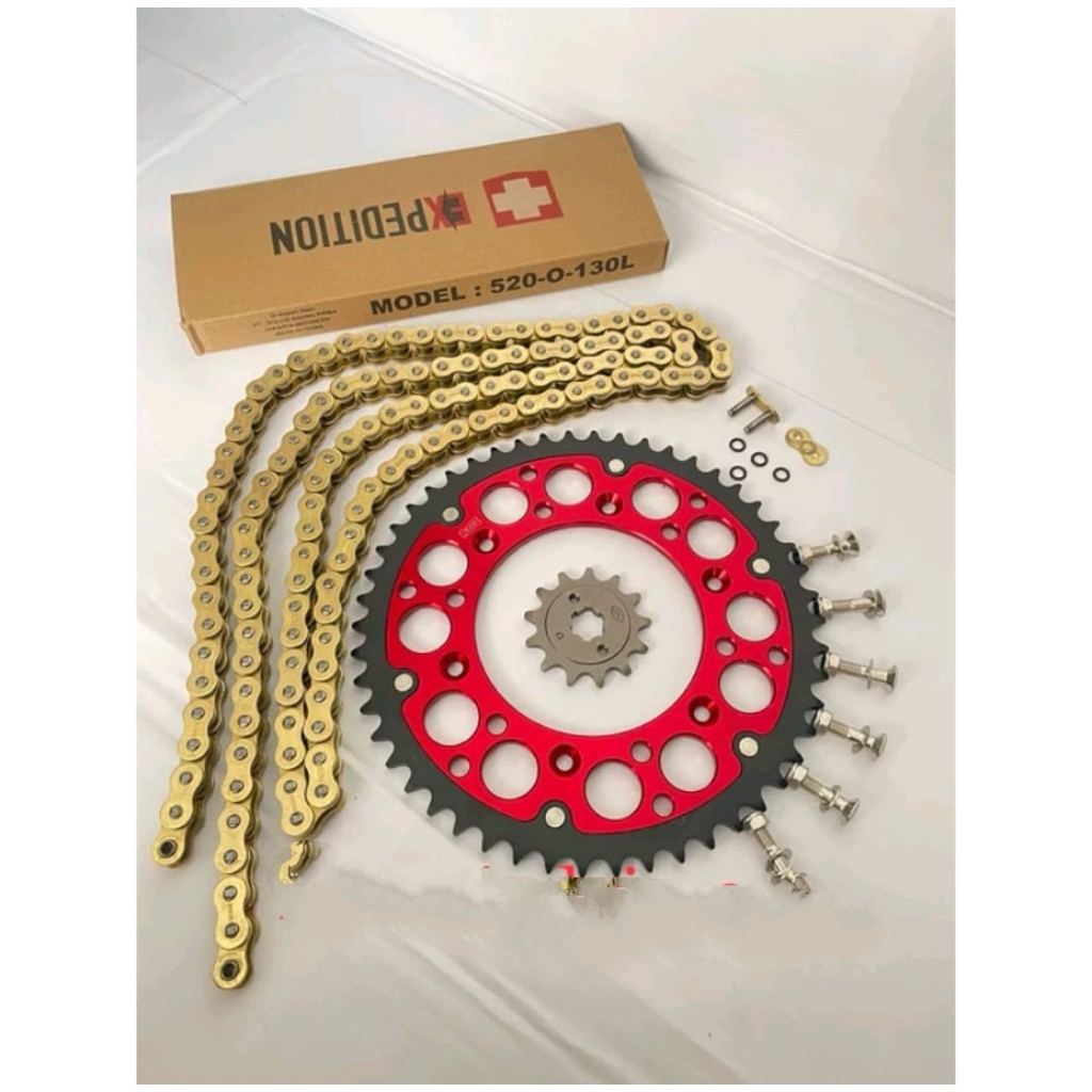 Jual gear set 520 roz rantai 0 ring crf 150 crf 250 gear set 520 crf ...
