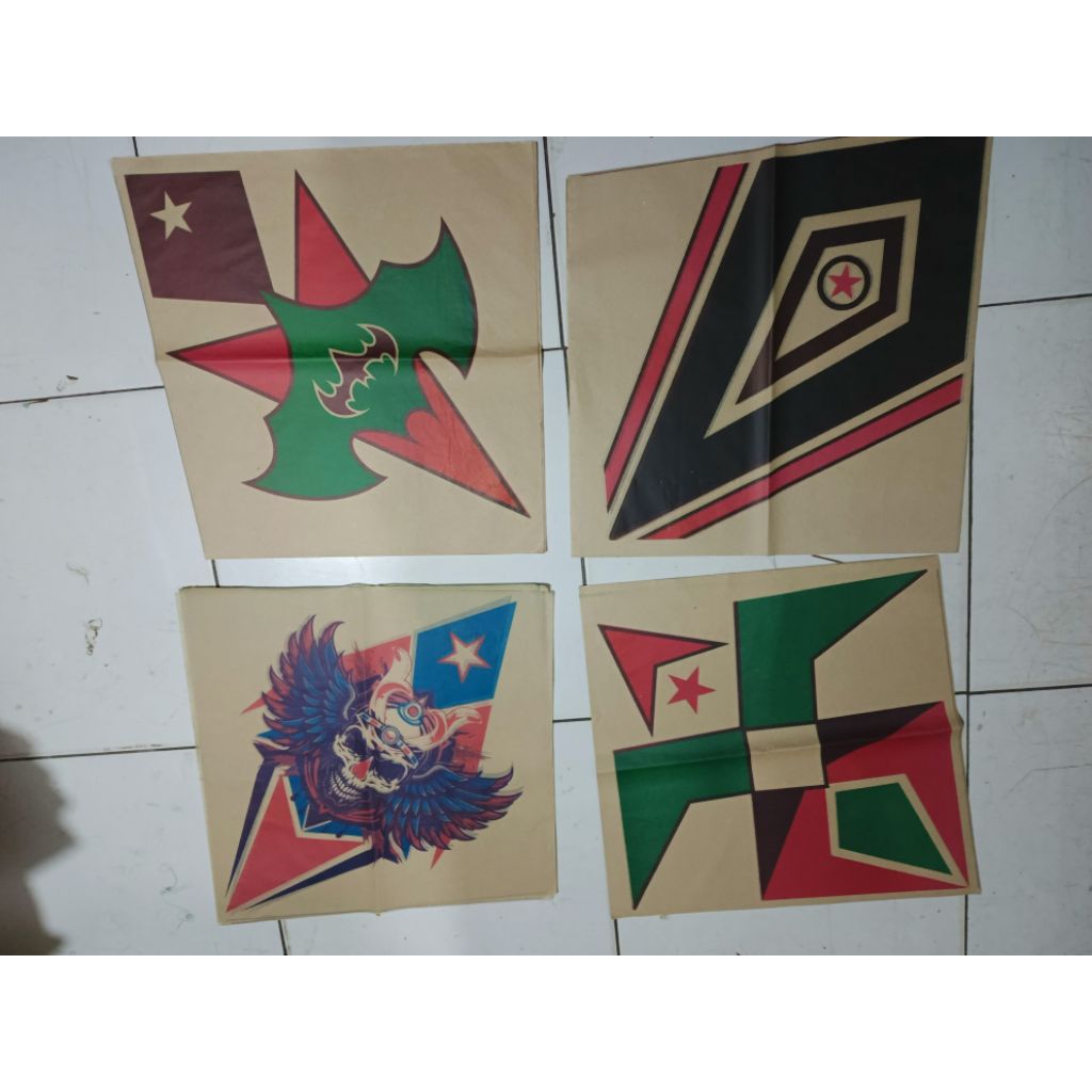 Jual Kertas layangan sablon 2warna C 100 lembar "hanya kertasnya ...