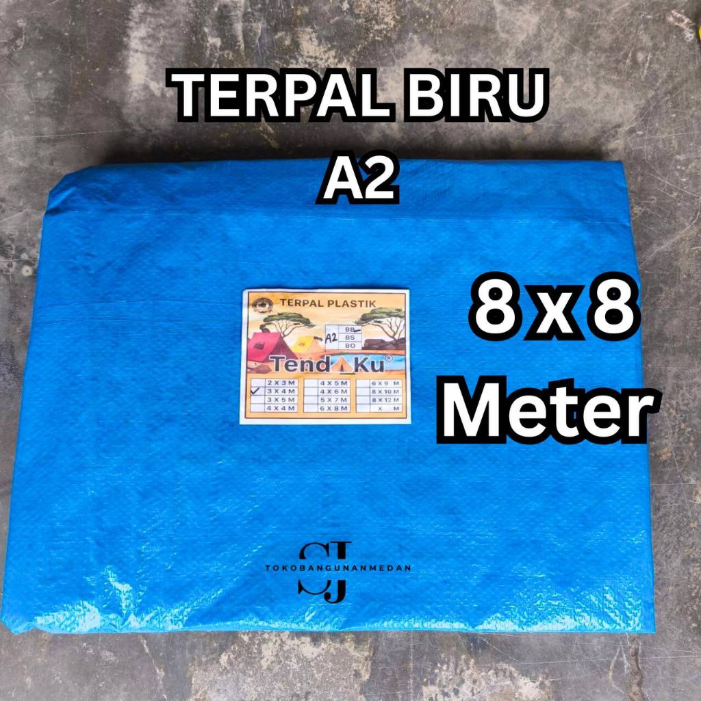 Jual Terpal Jadi / Tenda Plastik Biru + Ring A2 Ukuran 8x8 meter ...