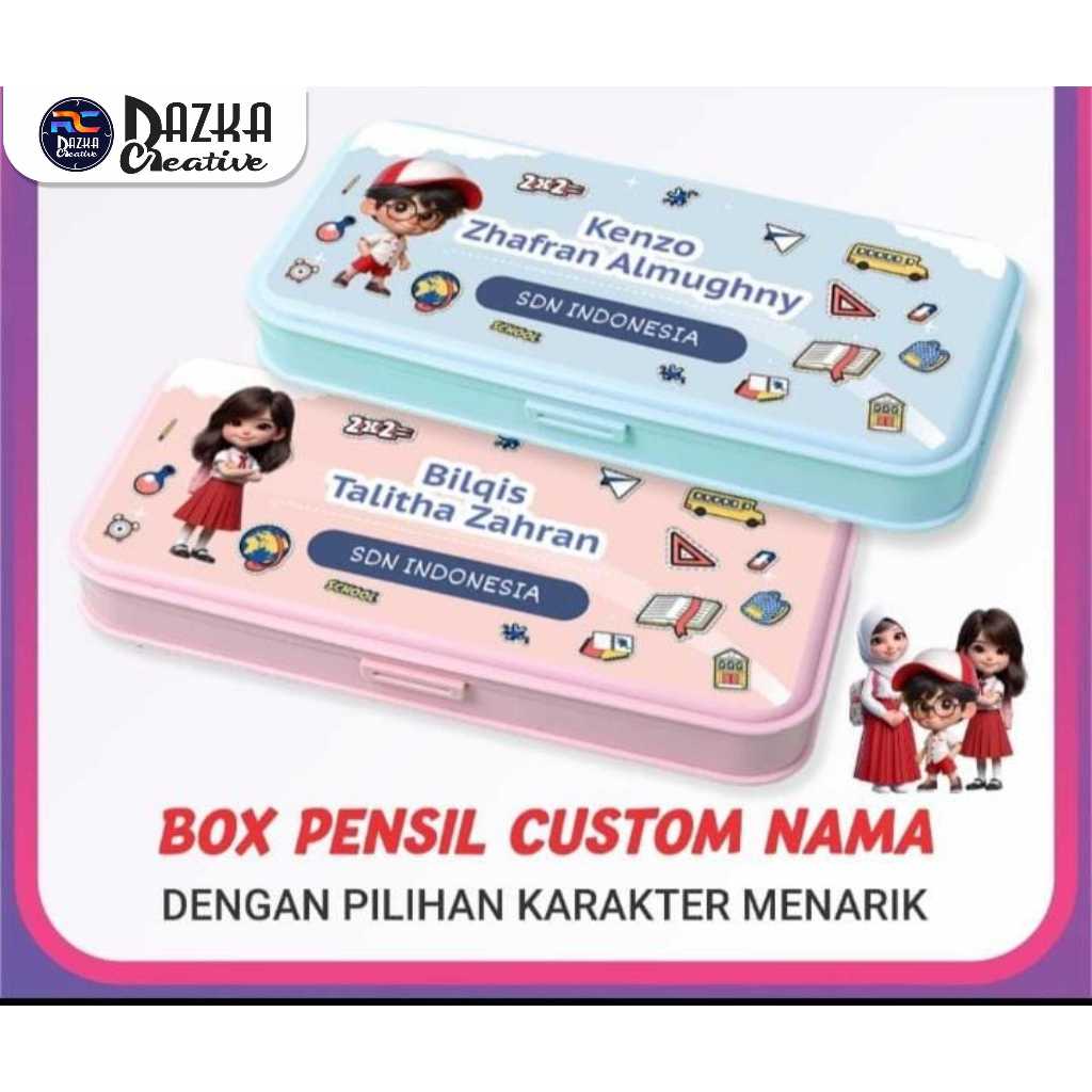Jual KOTAK PENSIL NAMA SENDIRI BOX PENSIL SEKOLAH BISA CUSTOM NAMA DAN ...