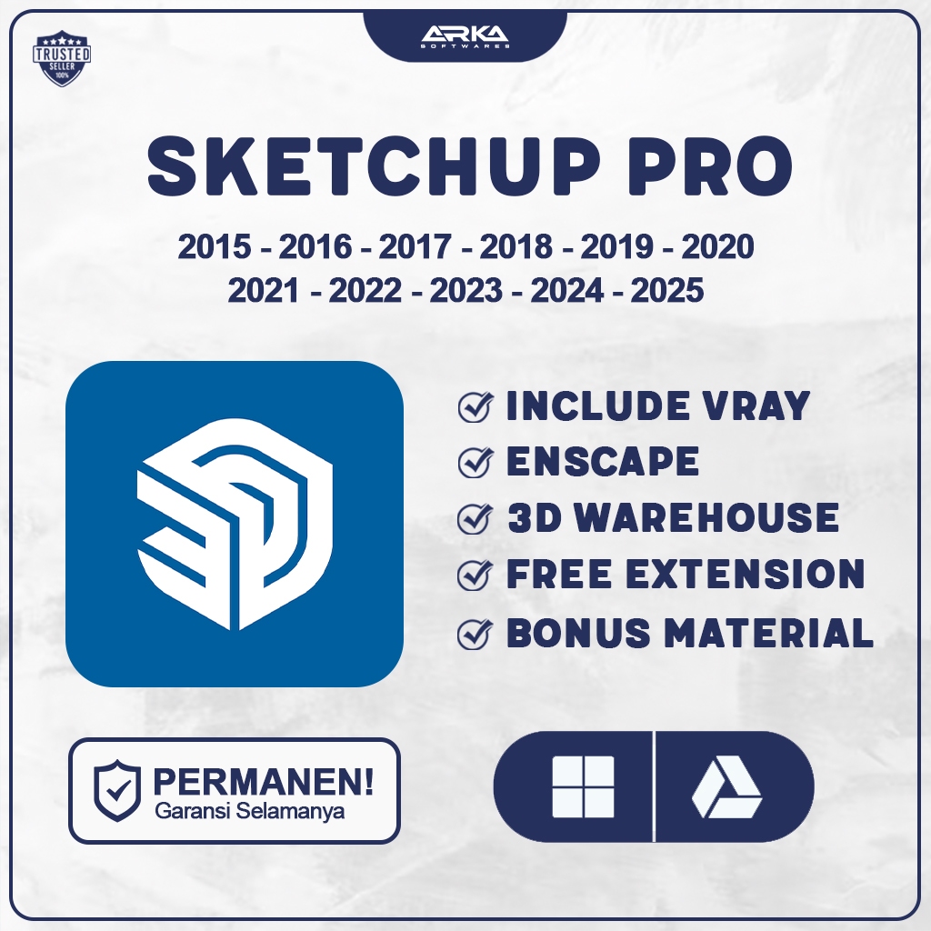 Jual Sketchup Pro 2026 + Vray + Enscape Full Version Original Lifetime + Panduan Instalasi (WIN ...