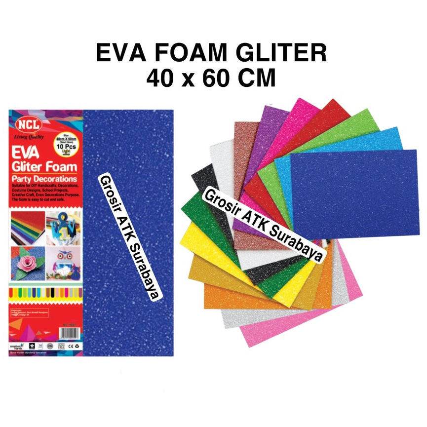 Jual ( DAPAT 1 PCS ) EVA FOAM GLITTER NCL NC-9001 Busa Glitter ART ...