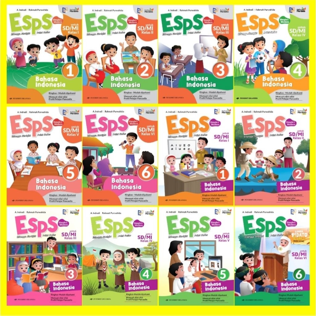 Jual ESPS BAHASA INDONESIA ERLANGGA KELAS 1 2 3 4 5 6 SD/MI REVISI KURIKULUM MERDEKA - BUKU ...