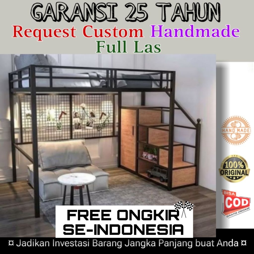 Jual Ranjang Tingkat Full Besi Tebal Tahan 20 Tahun All Size - Dipan ...