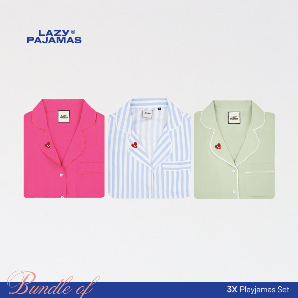 Jual Lazy Pajamas® Bundle of 3 Classic PLAY Pajamas Set | Piyama | Baju ...