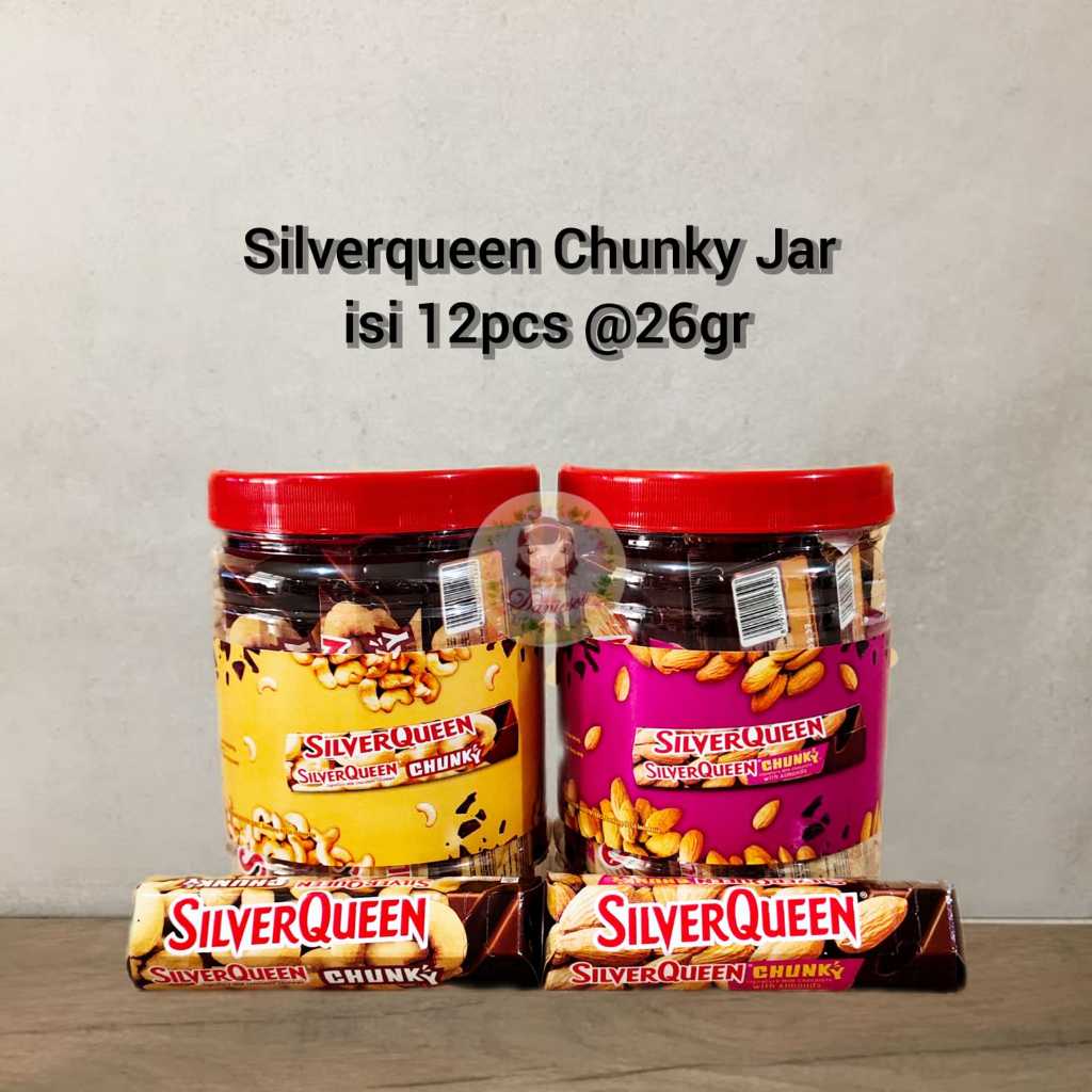 Jual Silverqueen chunky bar cashew almond 26 gram jar 12 pcs per toples ...