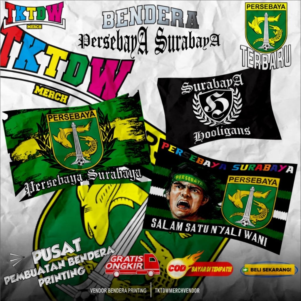 Jual BENDERA SUPORTER PERSEBAYA SURABAYA CUSTOM | Shopee Indonesia