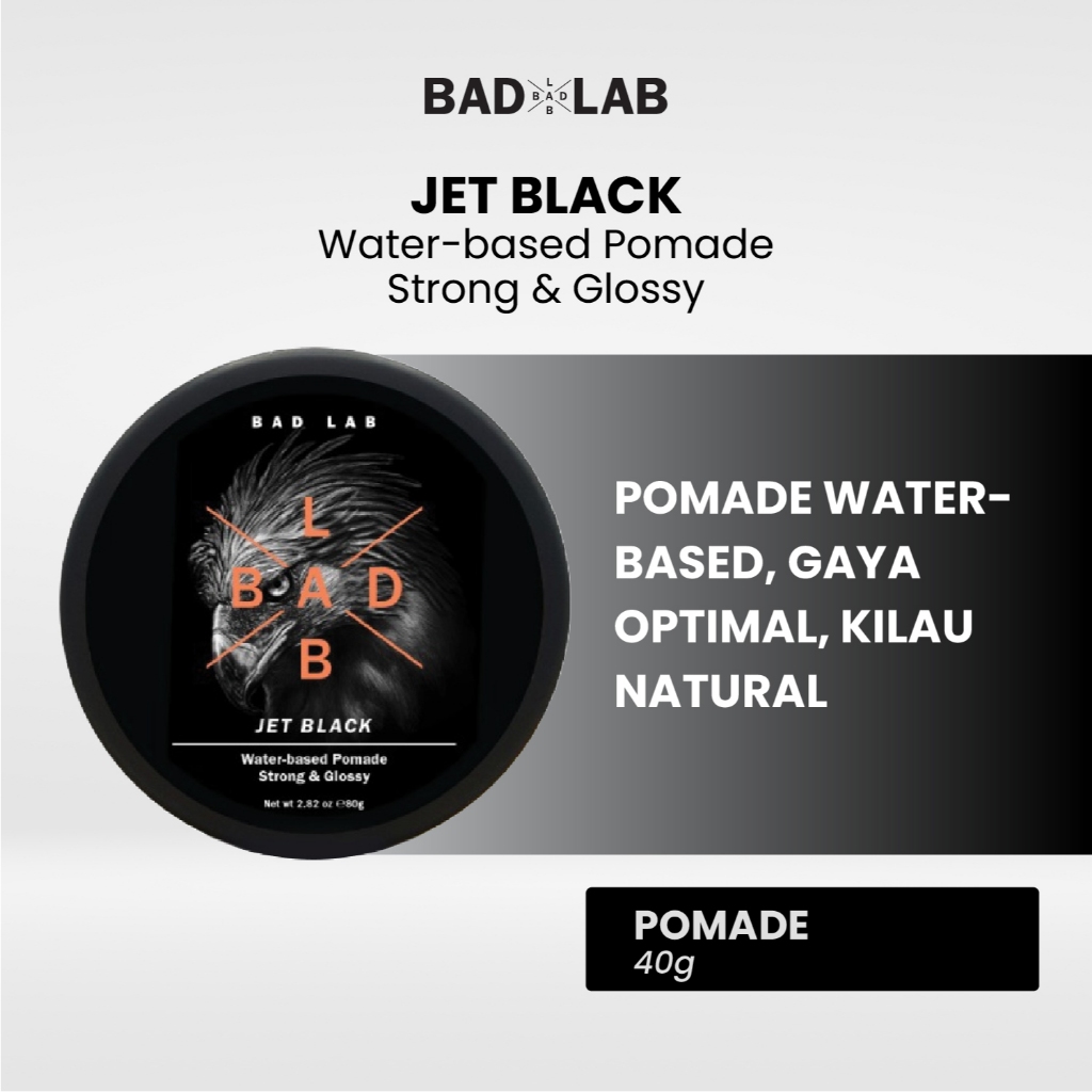 Jual Pomade Glossy Travel Size — BAD LAB Jet Black Strong & Glossy 40g ...