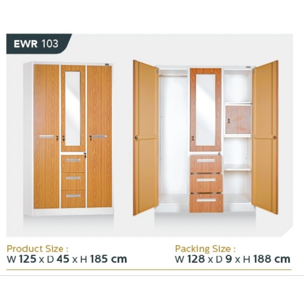 Jual lemari Besi 2 Pintu Swing /Lemari gantung kombinasi Rak Simpel ...