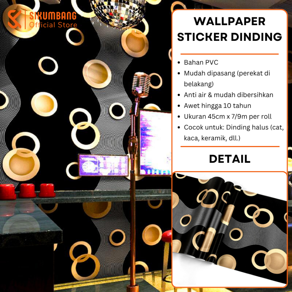 Jual SIKUMBANG Wallpaper Stiker Dinding PVC Uk 45cm x7/9m Motif ...