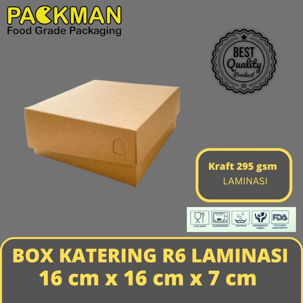 Jual BOX SNACK KRAFT R6 MIRING LAMINASI / DUS KUE 16x16x7 / KOTAK CAKE ...