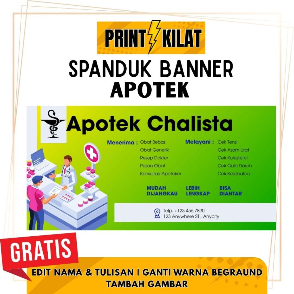 Jual SPANDUK BANNER TOKO APOTEK | SPANDUK JUALAN | Shopee Indonesia