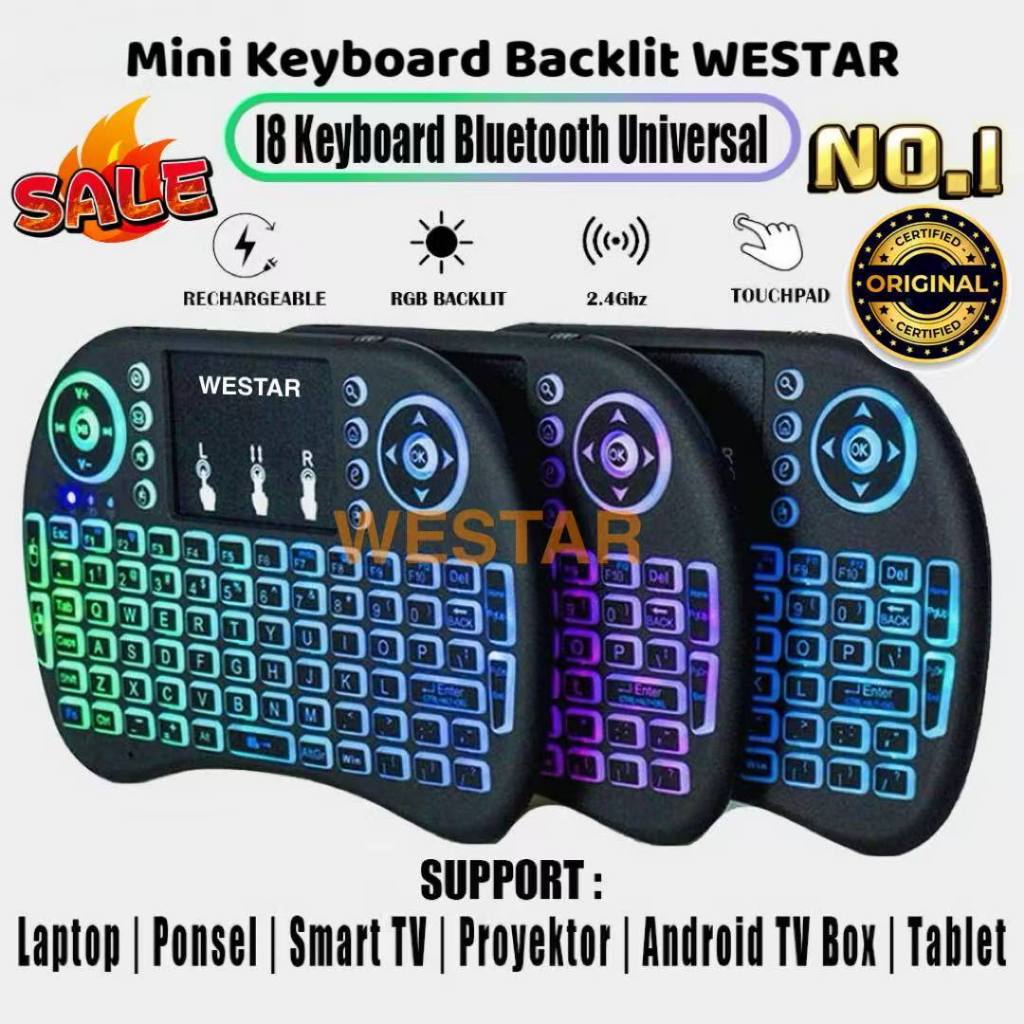 Jual Mini Keyboard WESTAR Wireless Keyboard For PC Android Smart TV ...