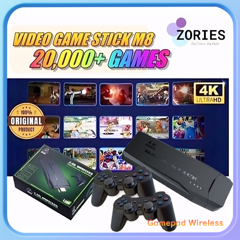 Jual 【𝒁𝑶𝑹𝑰𝑬𝑺】MURAH M8 Game stick 4K Gaming set Stick Gamepad 64G Bawaan ...