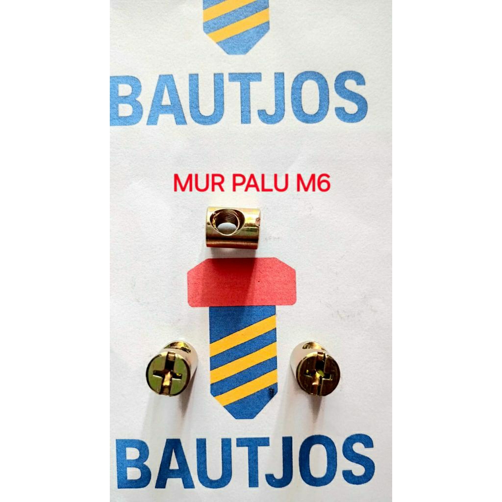 Jual Mur Palu / Guling M6 Jaran / Kuning Cross Dowel Nut / Baut ...