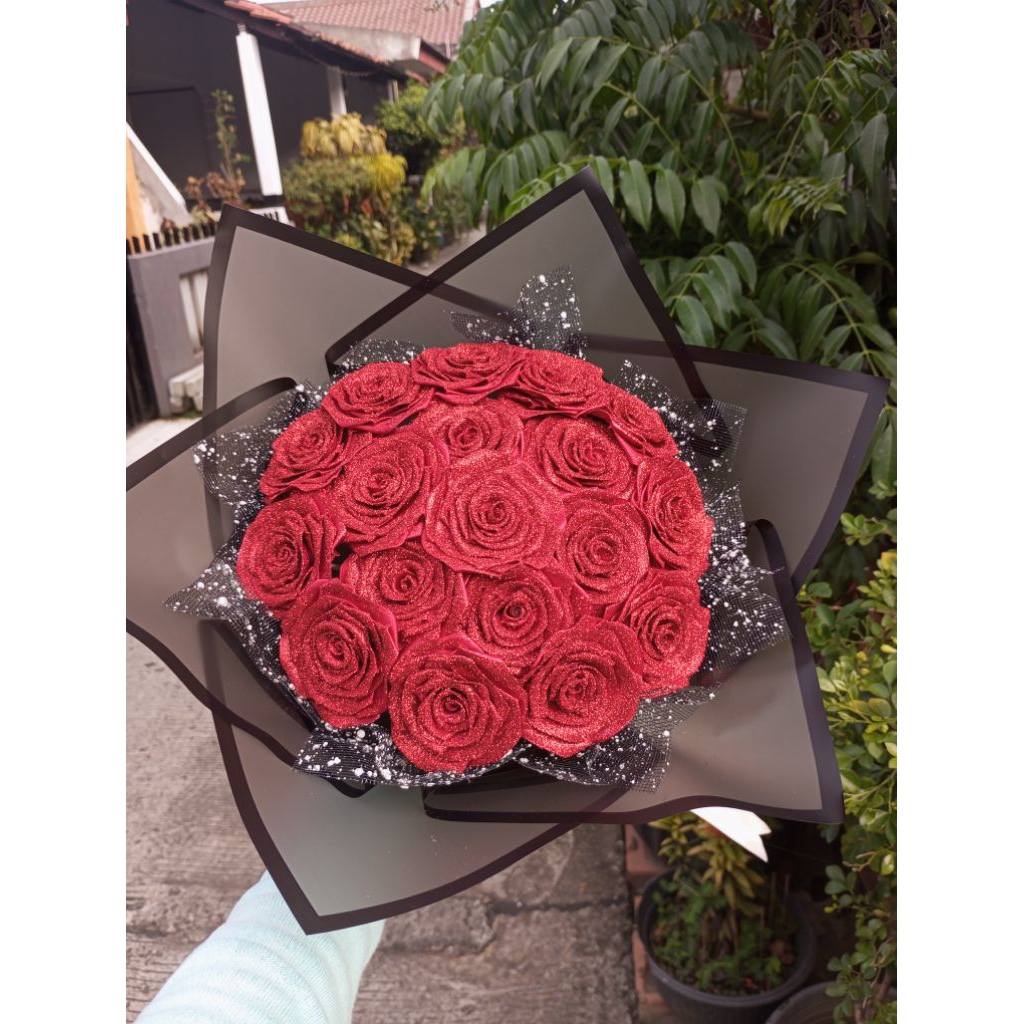 Jual Buket Bunga Mawar Satin 18 Tangkai | Shopee Indonesia