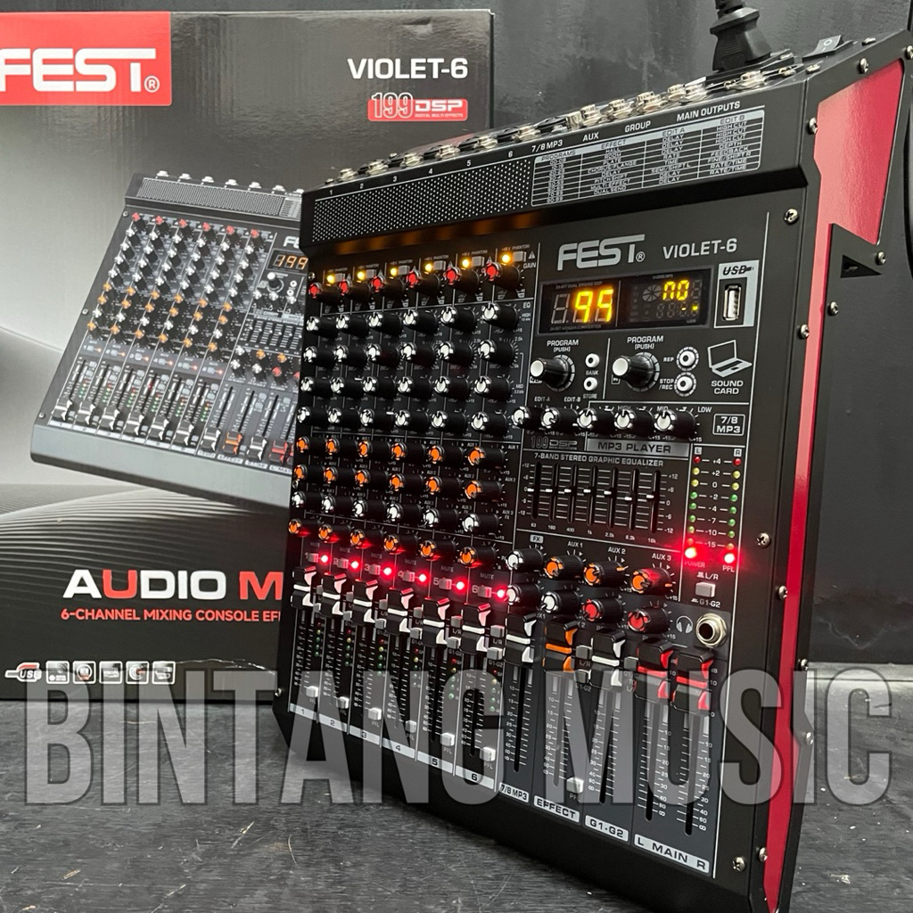 Jual mixer fest violet6 original bluetooth 199 dsp mixer 8 channel Fest ...