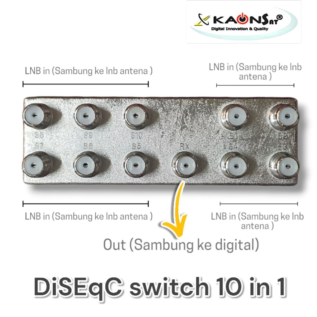 Jual Kaon DiSEqC multi protocol switch KS 101DS 10 in 1 Max 10 LNB 1.0 ...