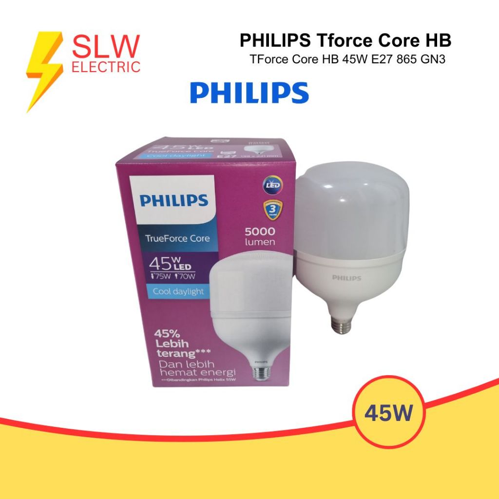 Jual PHILIPS TRUEFORCE CORE HB LED NEW GEN 45W 45WATT 45 W 45 WATT – 6500K PUTIH | Shopee Indonesia