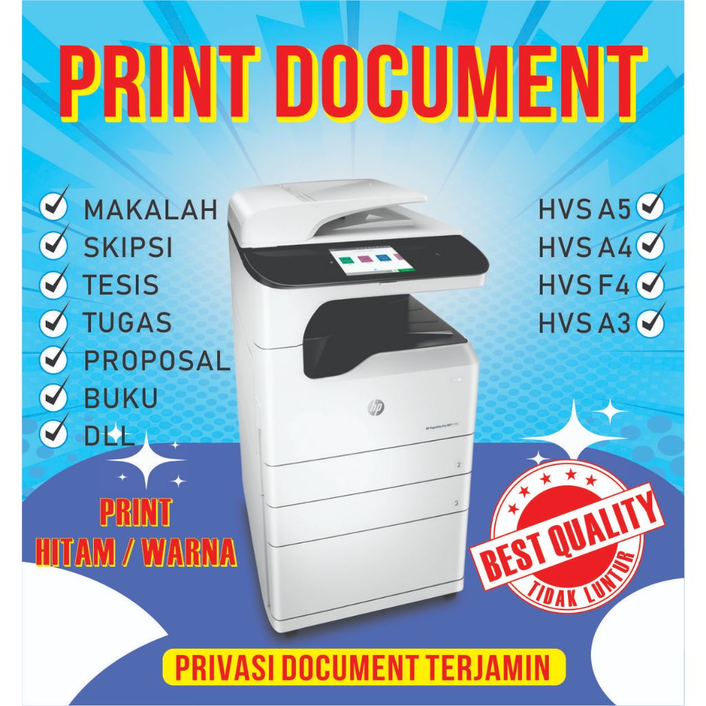 Jual Print Documen/ Cetak Kertas A4, A5, F4 , Buku, Tugas, Sekripsi ...