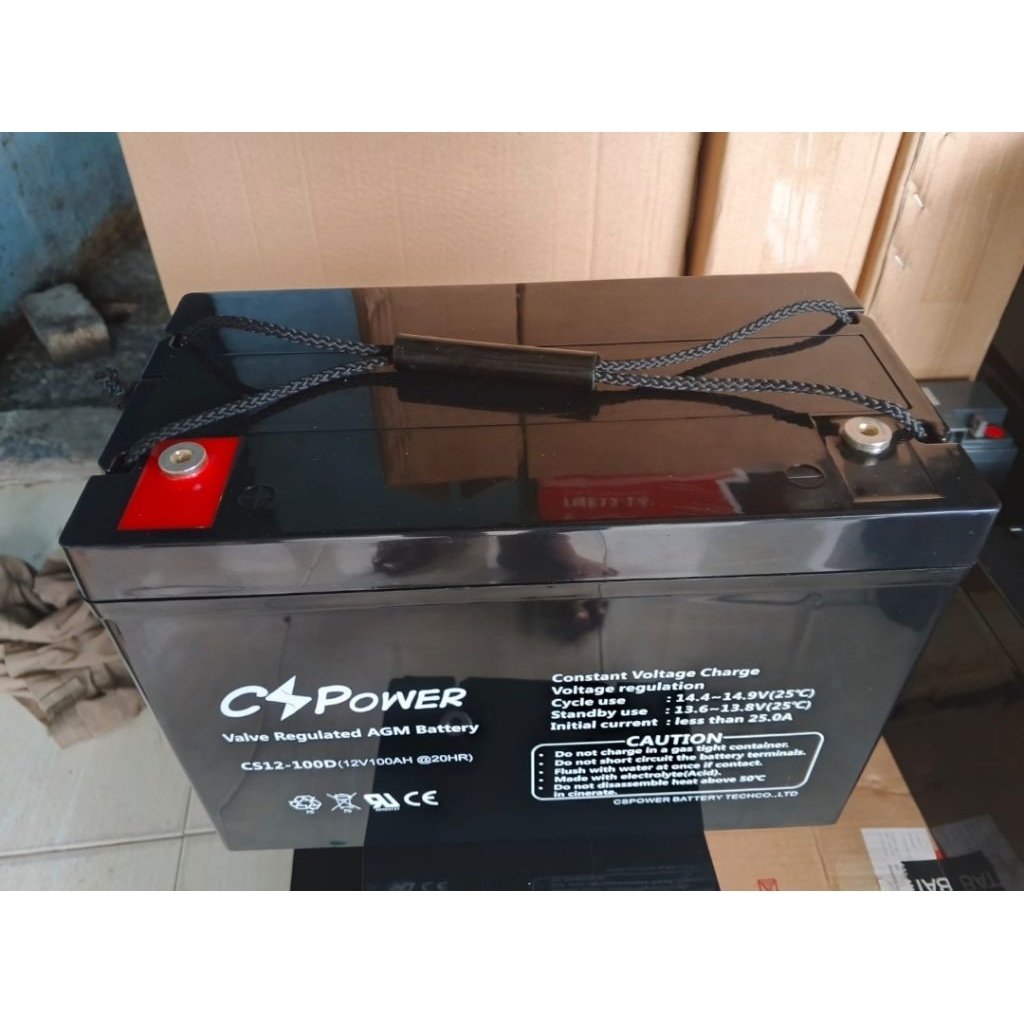 Jual VRLA merek cs power 12v 100ah second | Shopee Indonesia