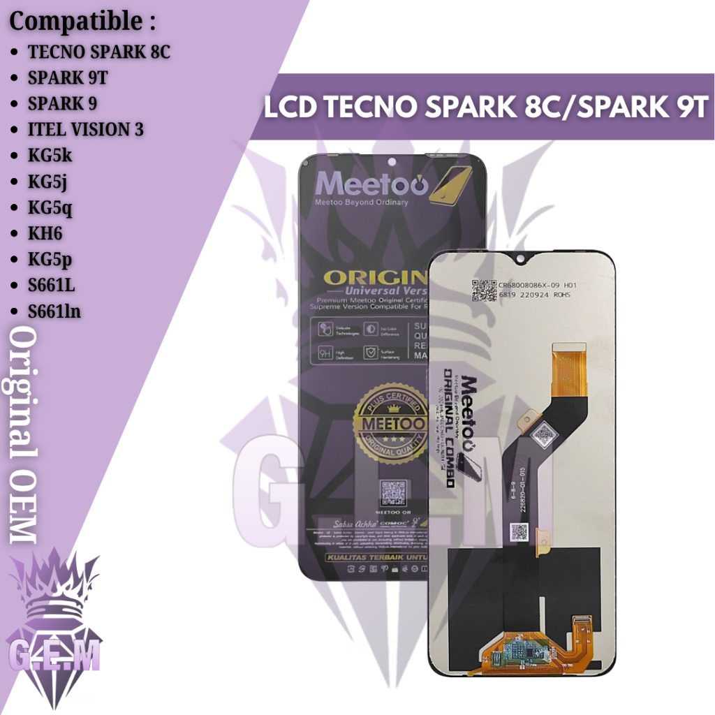 Jual LCD TECNO SPARK 8C / SPARK 9T / SPARK 9 / ITEL VISION 3 - Kg5k ...