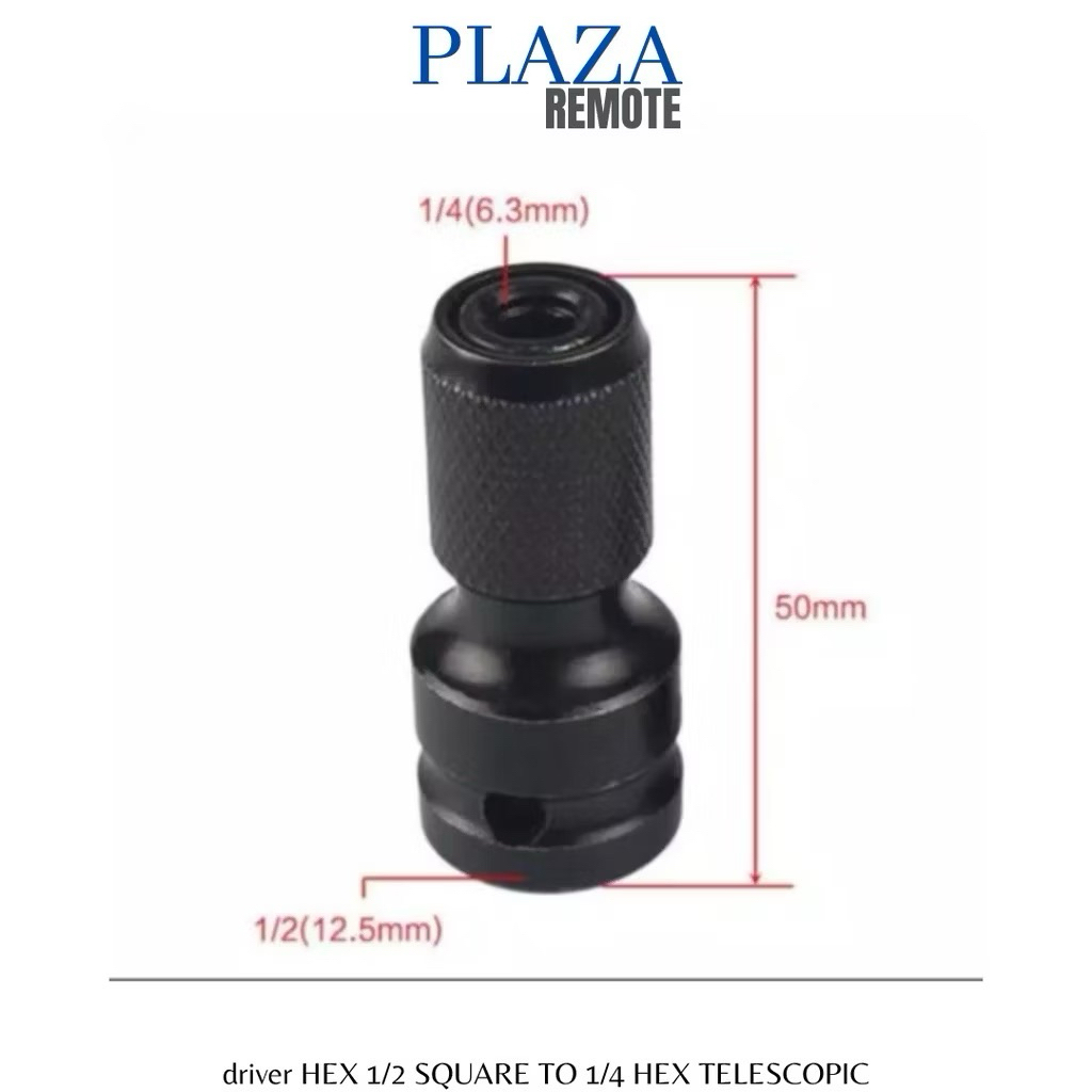 Jual DRIVER HEX SOCKET ADAPTOR KONEKTOR 1/2" SQUARE TO 1/4" HEX ...