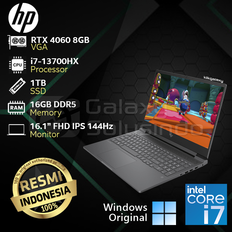 Jual HP VICTUS 16 R0888TX - RTX 4060 6GB Intel Core i7-13700HX 1TB SSD ...