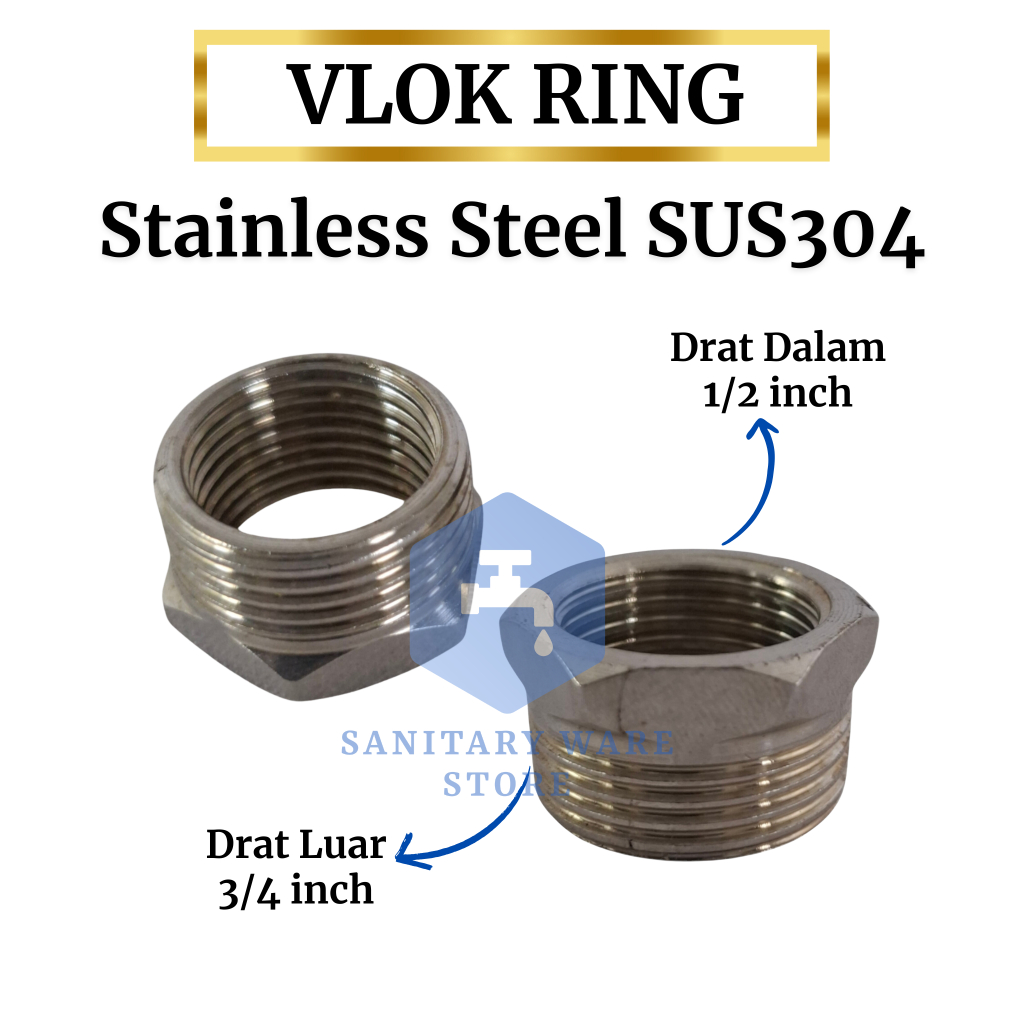 Jual Vlok Verlop Ring Nepel VRing 1/2" X 3/4" Drat Dalam 1/2" Drat Luar ...