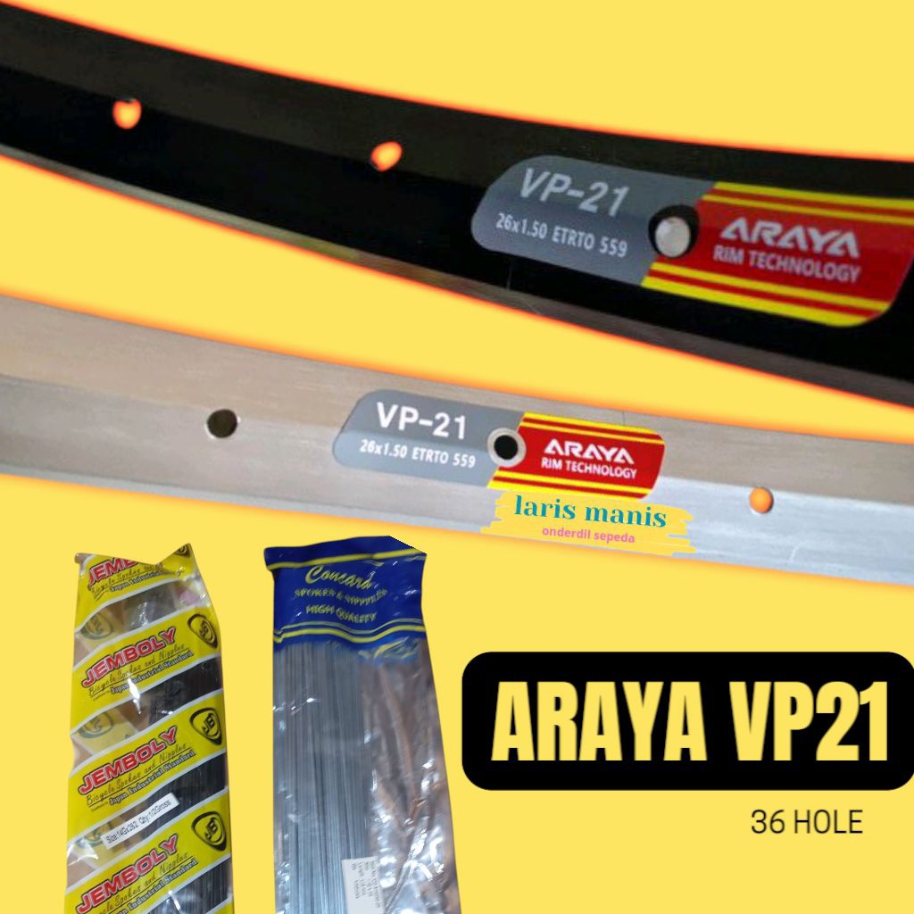 Jual 1pcs ARAYA VP21 Velg Rims Sepeda 26 X 1.50 Etrto 559 Araya VP 21 ...