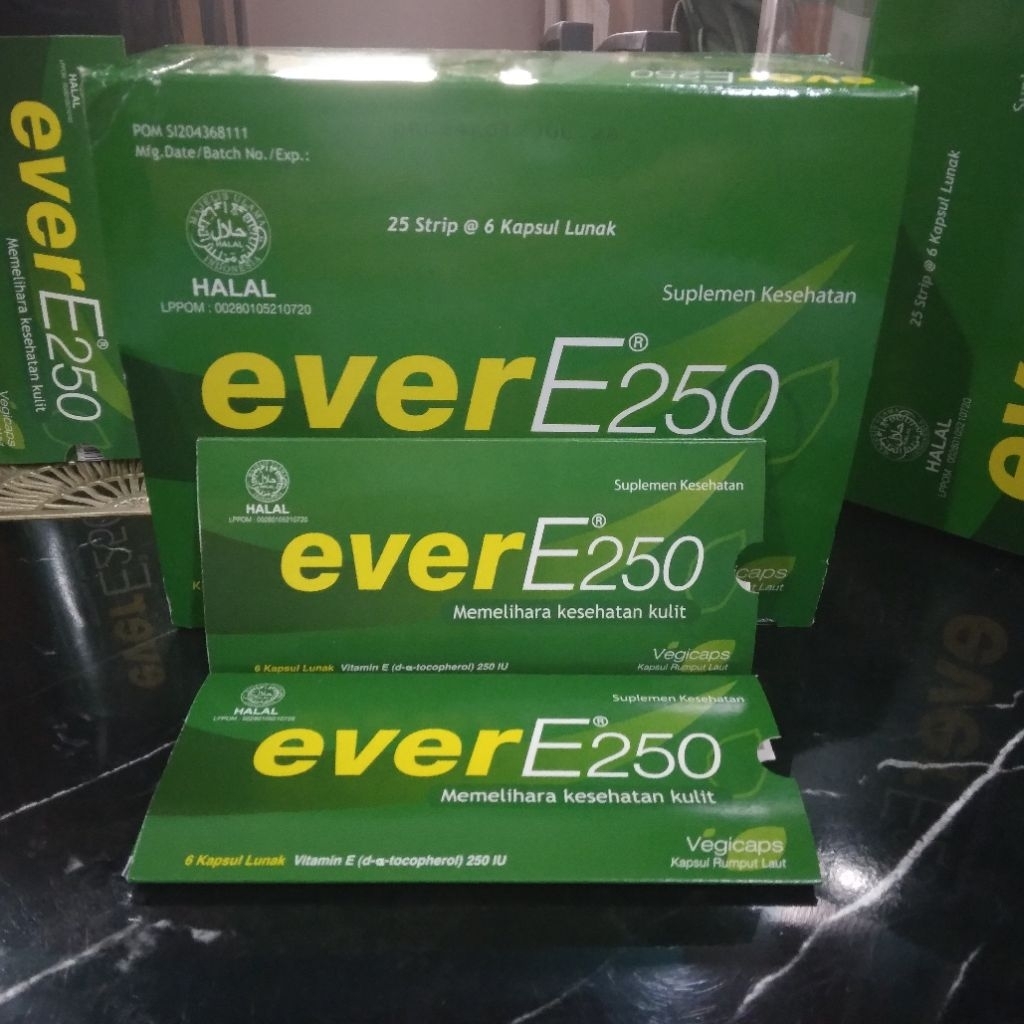 Jual ever e 250 strip isi 6 kapsul ( KEMASAN 2 STRIP ) | Shopee Indonesia