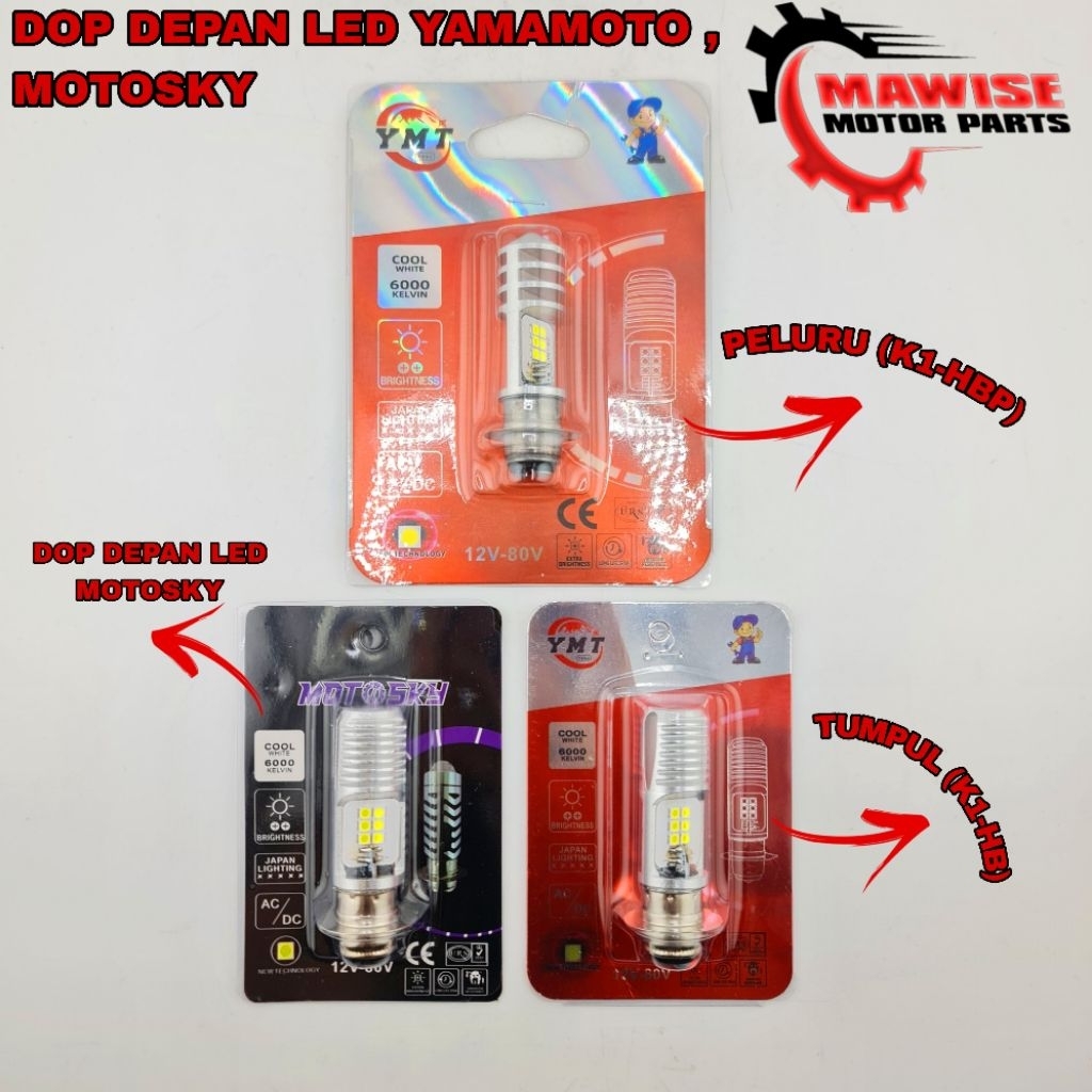 Jual BOHLAM DOP DEPAN LED YAMAMOTO / MOTOSKY - LAMPU LED DOP LED K1-HB ...