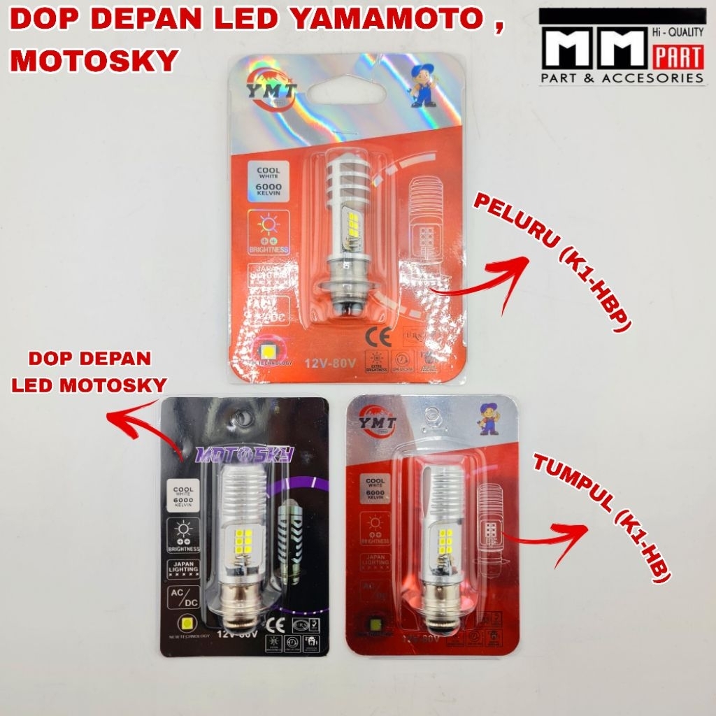Jual BOHLAM DOP DEPAN LED YAMAMOTO / MOTOSKY - LAMPU LED DOP LED K1-HB ...