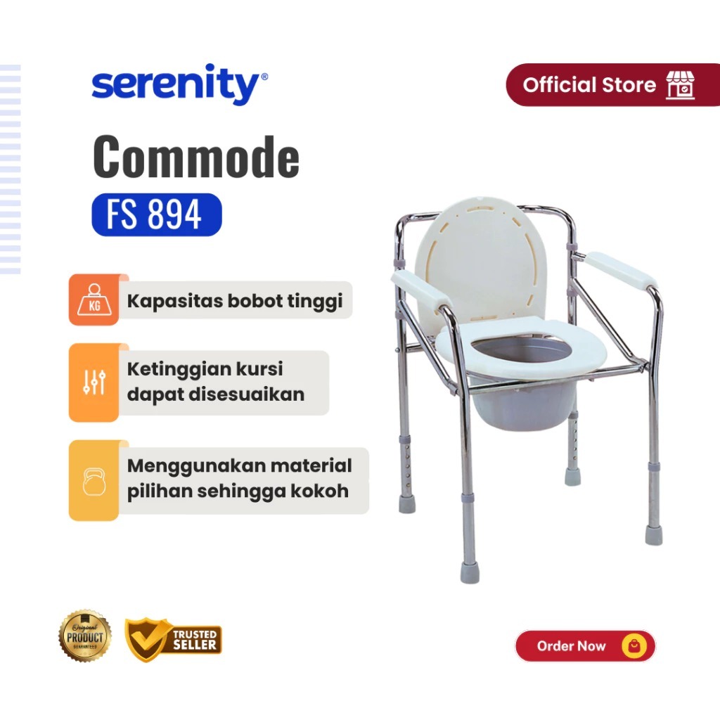 Jual Kursi Commode Chair FS894 Toilet BAB Buang Air Tanpa Roda Medis ...