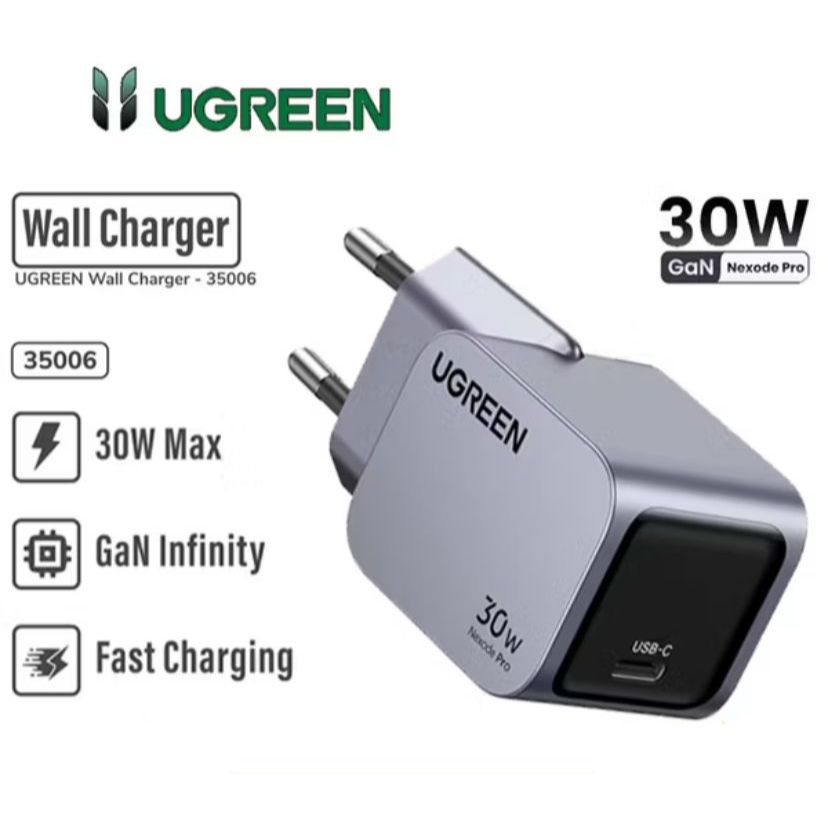 Jual Ugreen Charger Nexode Pro 30W GaN Infinity Wall Charger USB Type C Fast Charging Grey 35006 ...