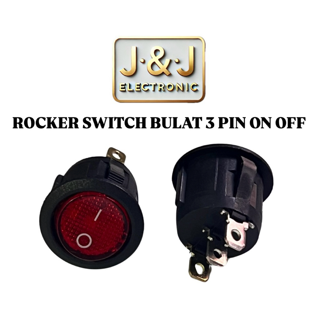 Jual Saklar Rocker Switch Bulat 3 Pin On Off + Lampu | Shopee Indonesia