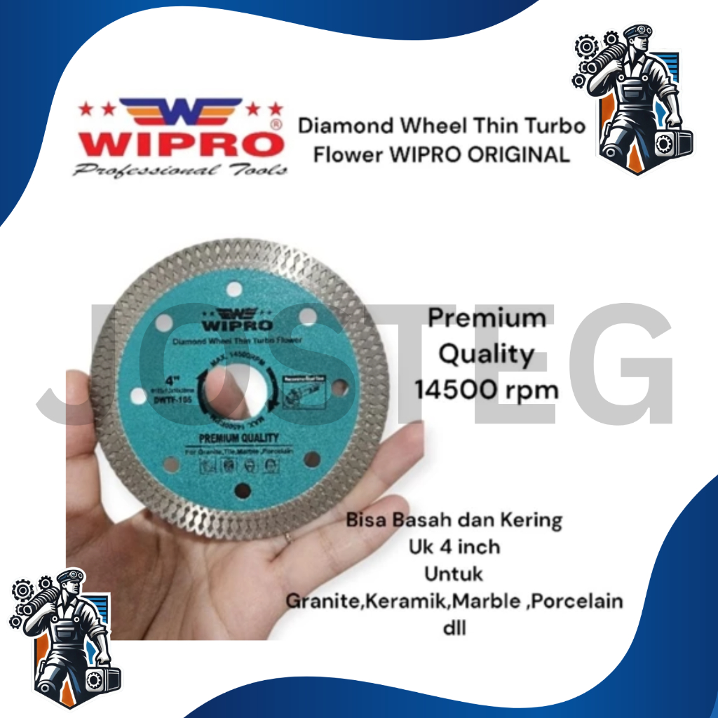 Jual JOSTEG Diamond Wheel Thin Turbo Flower 4" WIPRO 100% ORIGINAL/Mata ...